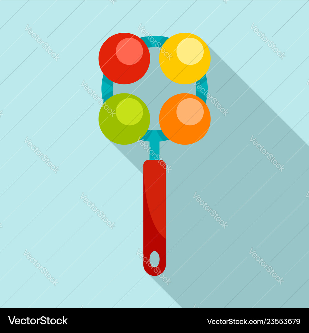 Ball rattle toy icon flat style Royalty Free Vector Image