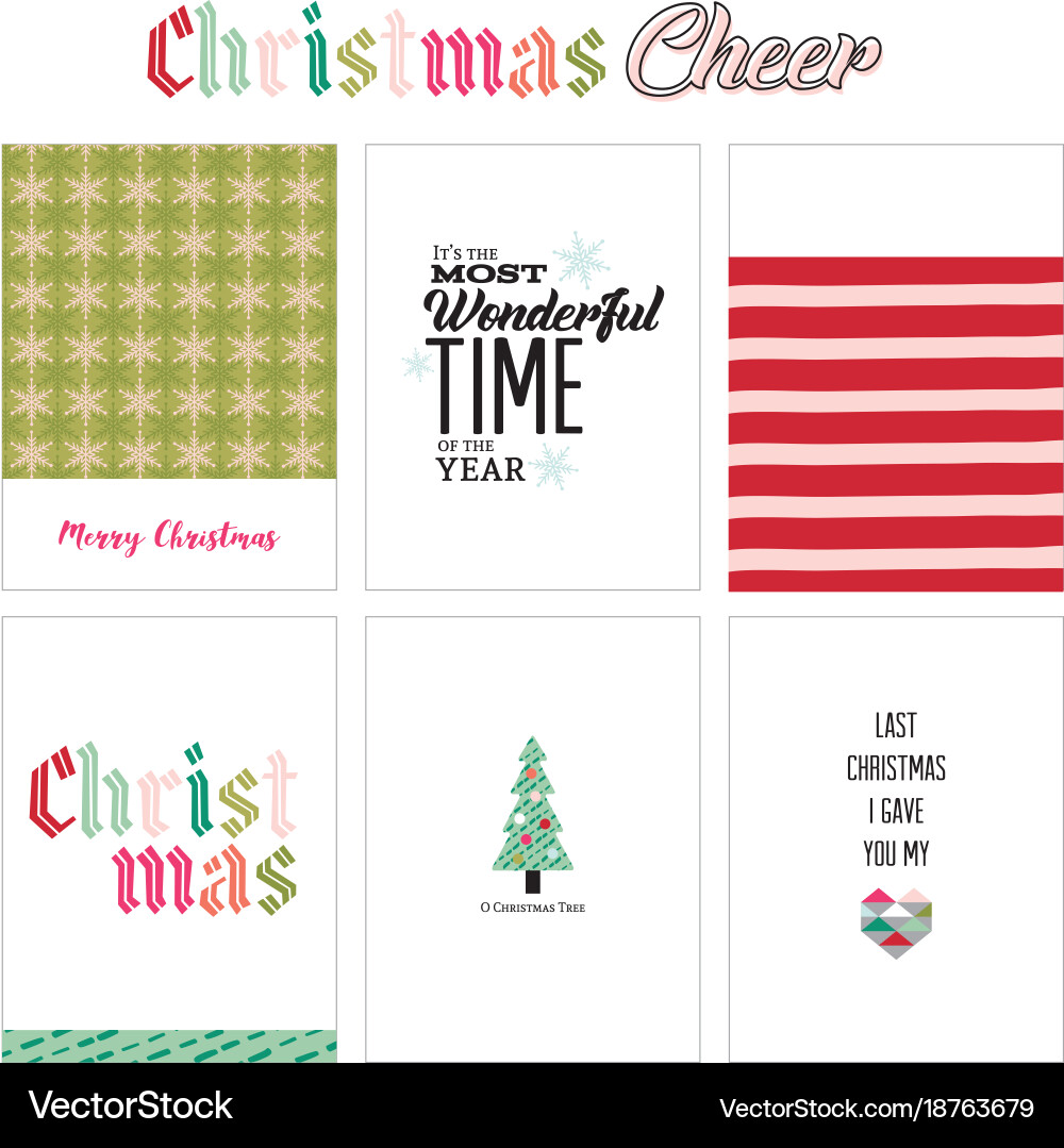Christmas cheer journal cards Royalty Free Vector Image