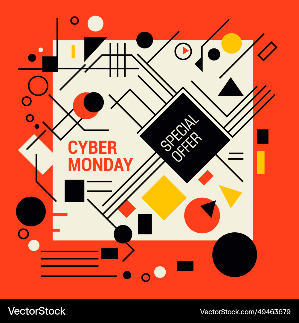 Cyber monday sale banner design Royalty Free Vector Image