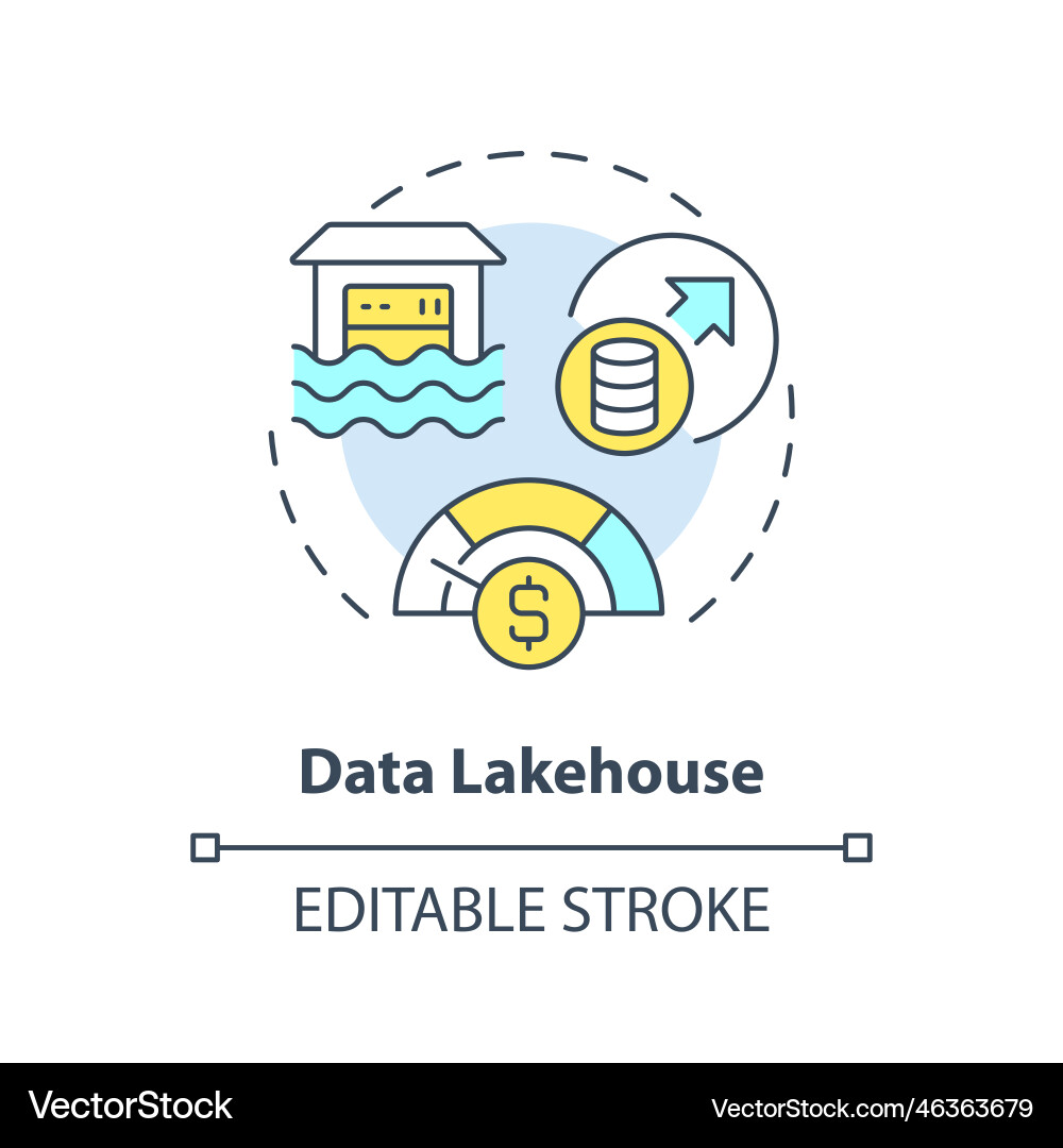 Data lakehouse concept icon Royalty Free Vector Image
