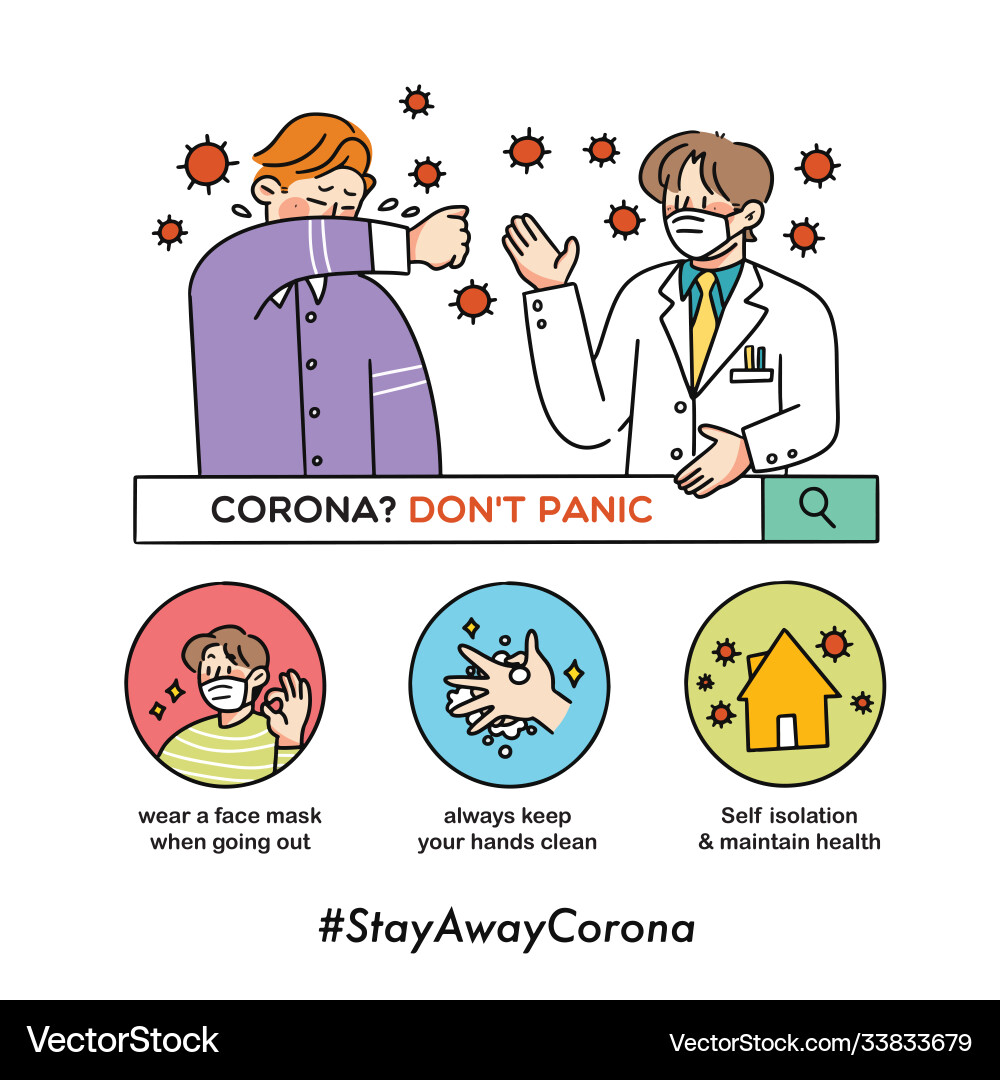 Dont panic be aware corona covid-19 campaign Vector Image