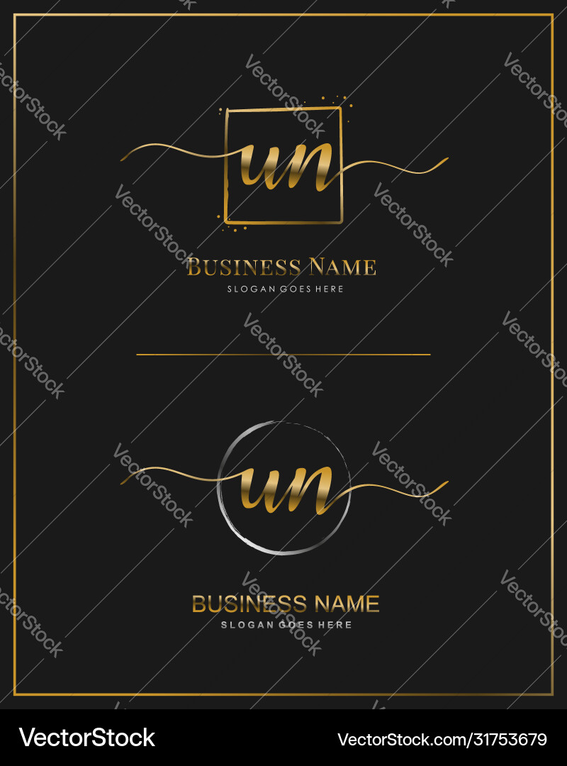 U n un initial handwriting logo letter Royalty Free Vector