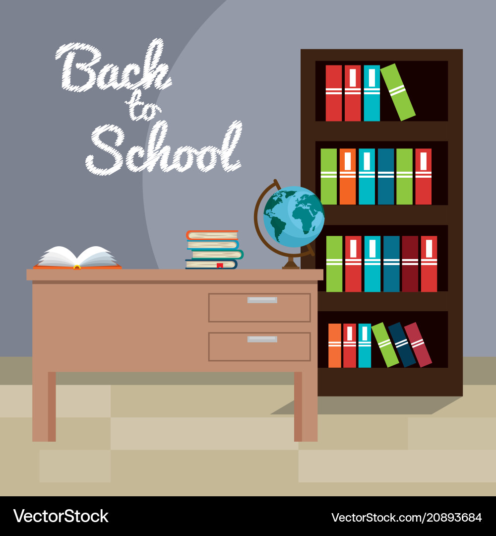 Back to school classroom scene Royalty Free Vector Image