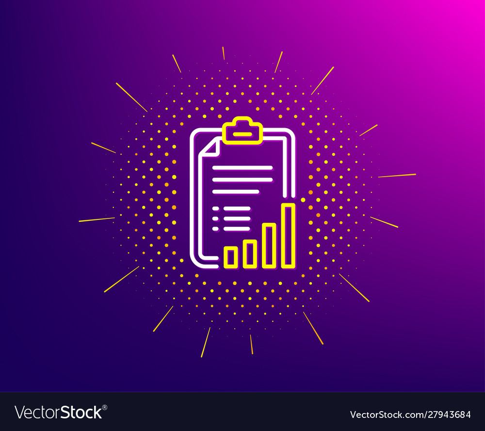 Checklist line icon graph chart sign Royalty Free Vector