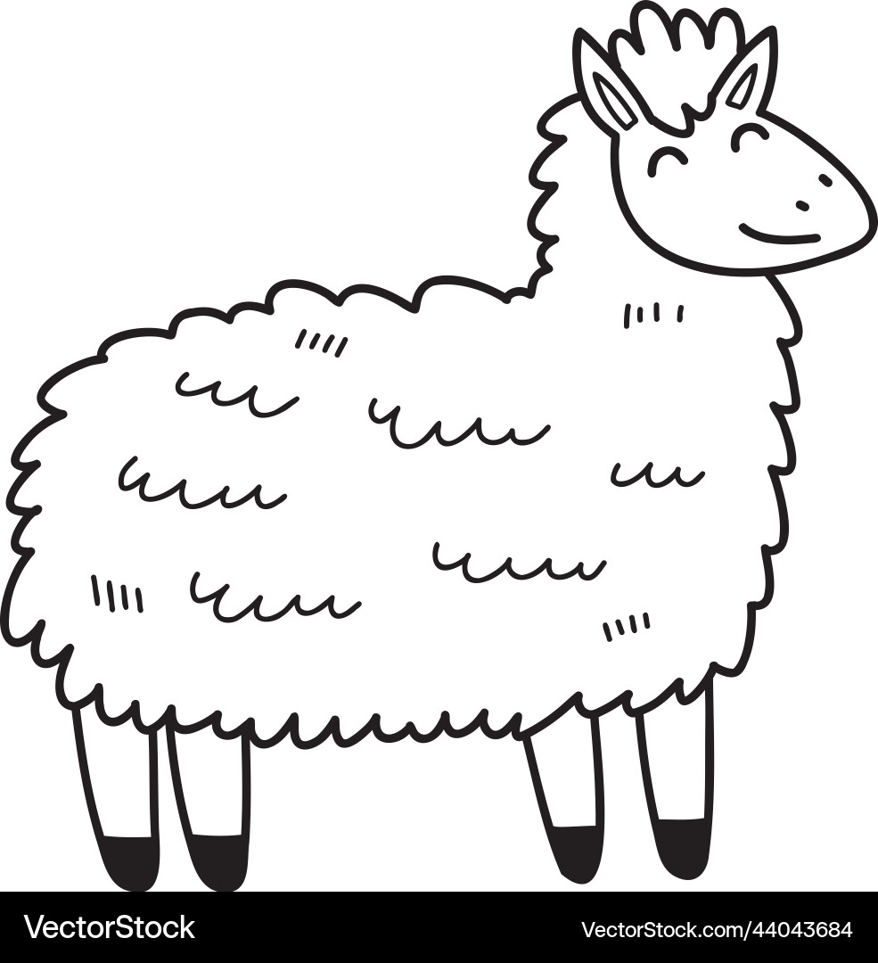 Hand drawn cute sheep Royalty Free Vector Image