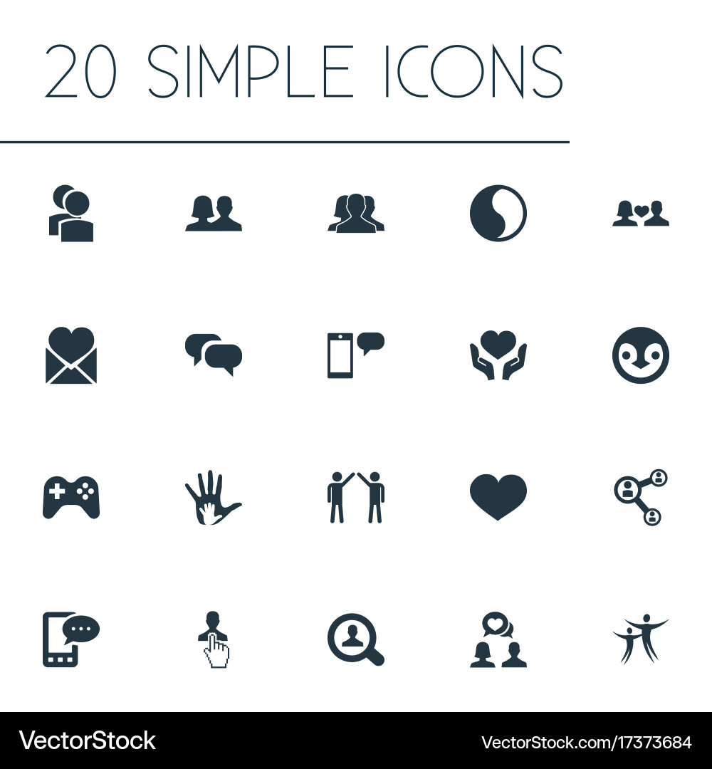 Set of simple mates icons Royalty Free Vector Image