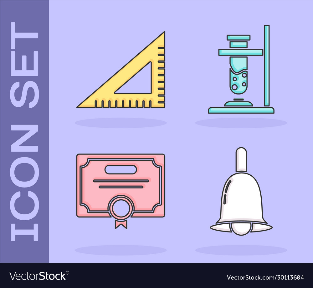 Set ringing bell triangular ruler certificate Vector Image Set ringing bell triangular ruler certificate Vector Image