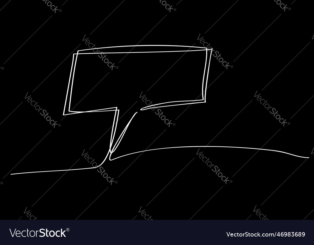 Bubble chat - rectangle - single line 01a Vector Image