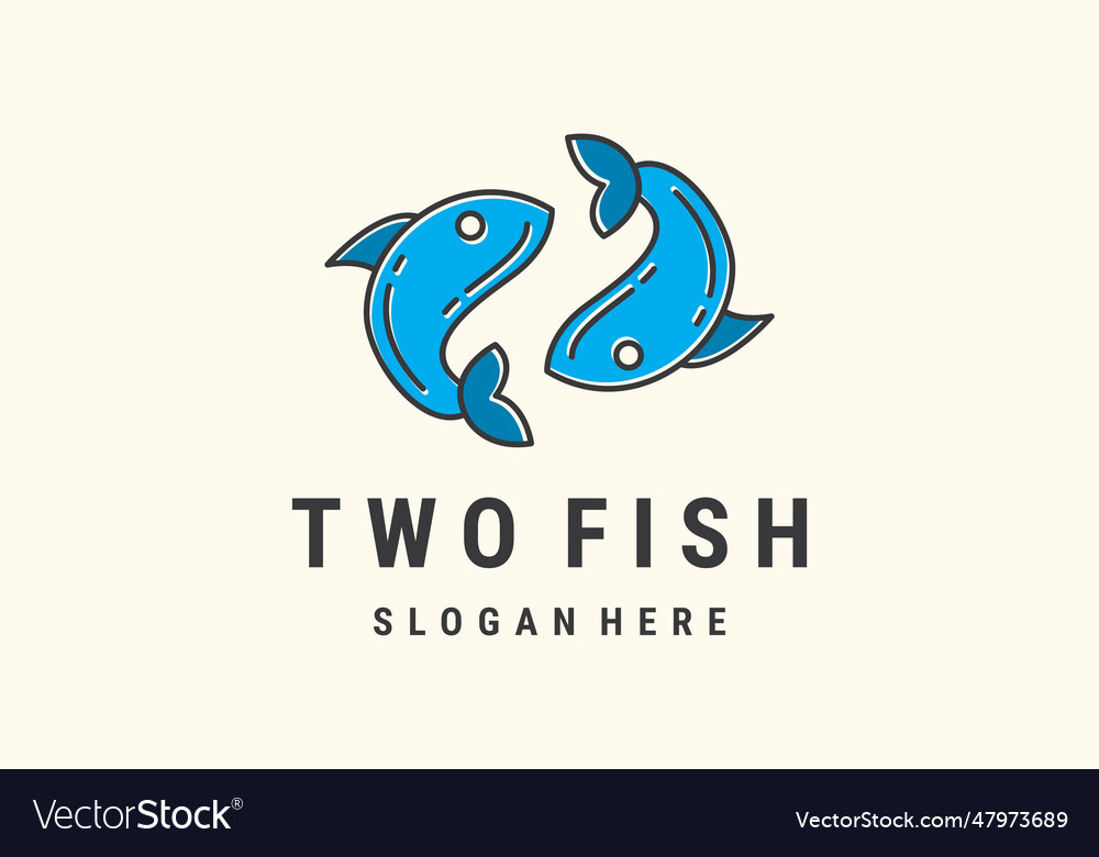 Two fish Royalty Free Vector Image - VectorStock