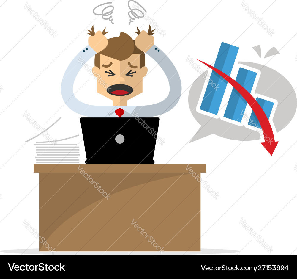 A businessman get headache because his Royalty Free Vector