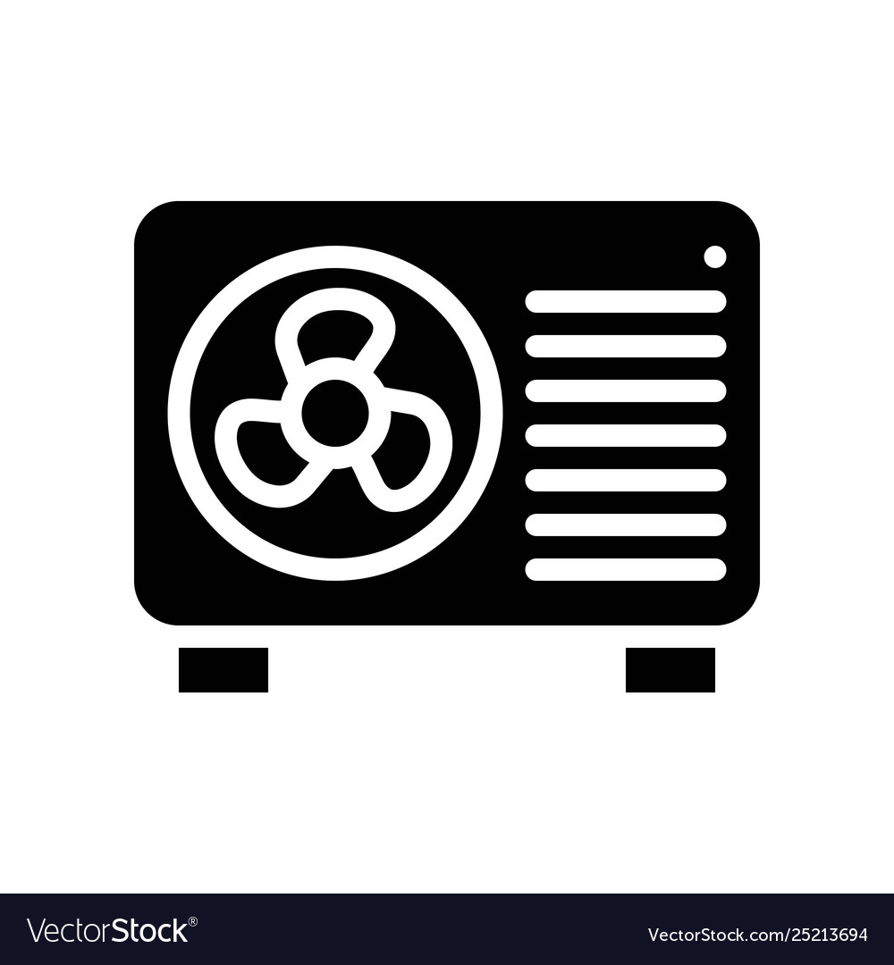 Air conditioner compressor unit isolated solid Vector Image