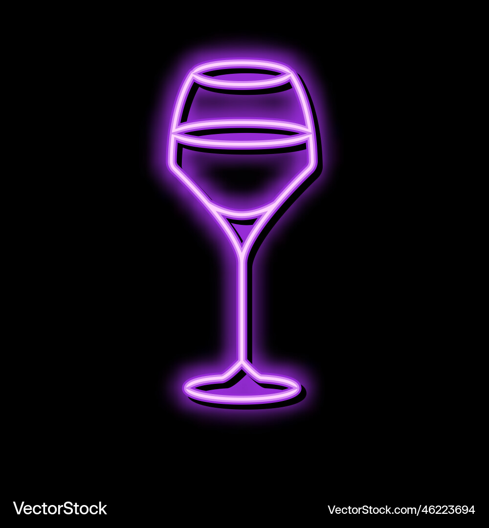 Cocktail wine glass neon glow icon Royalty Free Vector Image