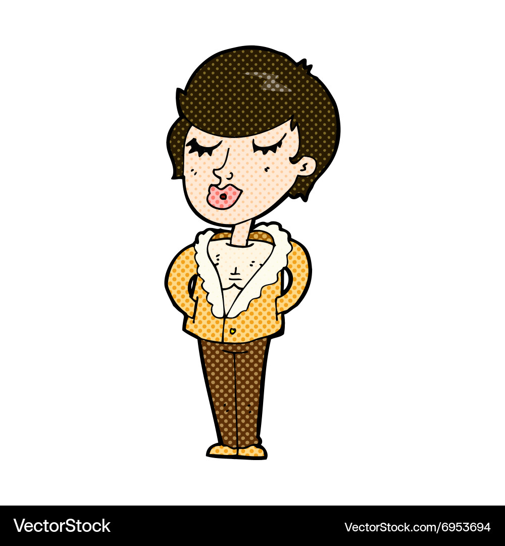 Comic Cartoon cool entspannte Frau Lizenzfreies Vektorbild
