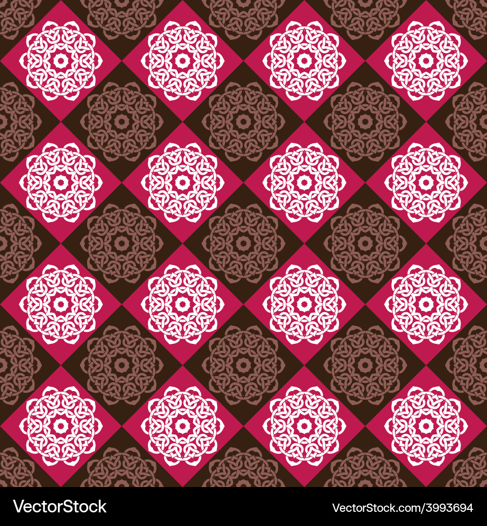 Seamless pattern of red and brown rhombuses Vector Image