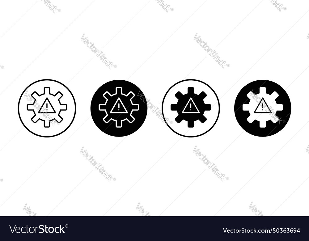 System error icon settechnical failure warning Vector Image