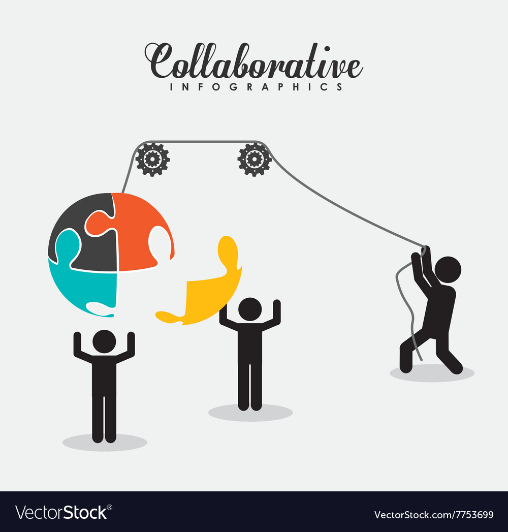 Collaborative concept design Royalty Free Vector Image