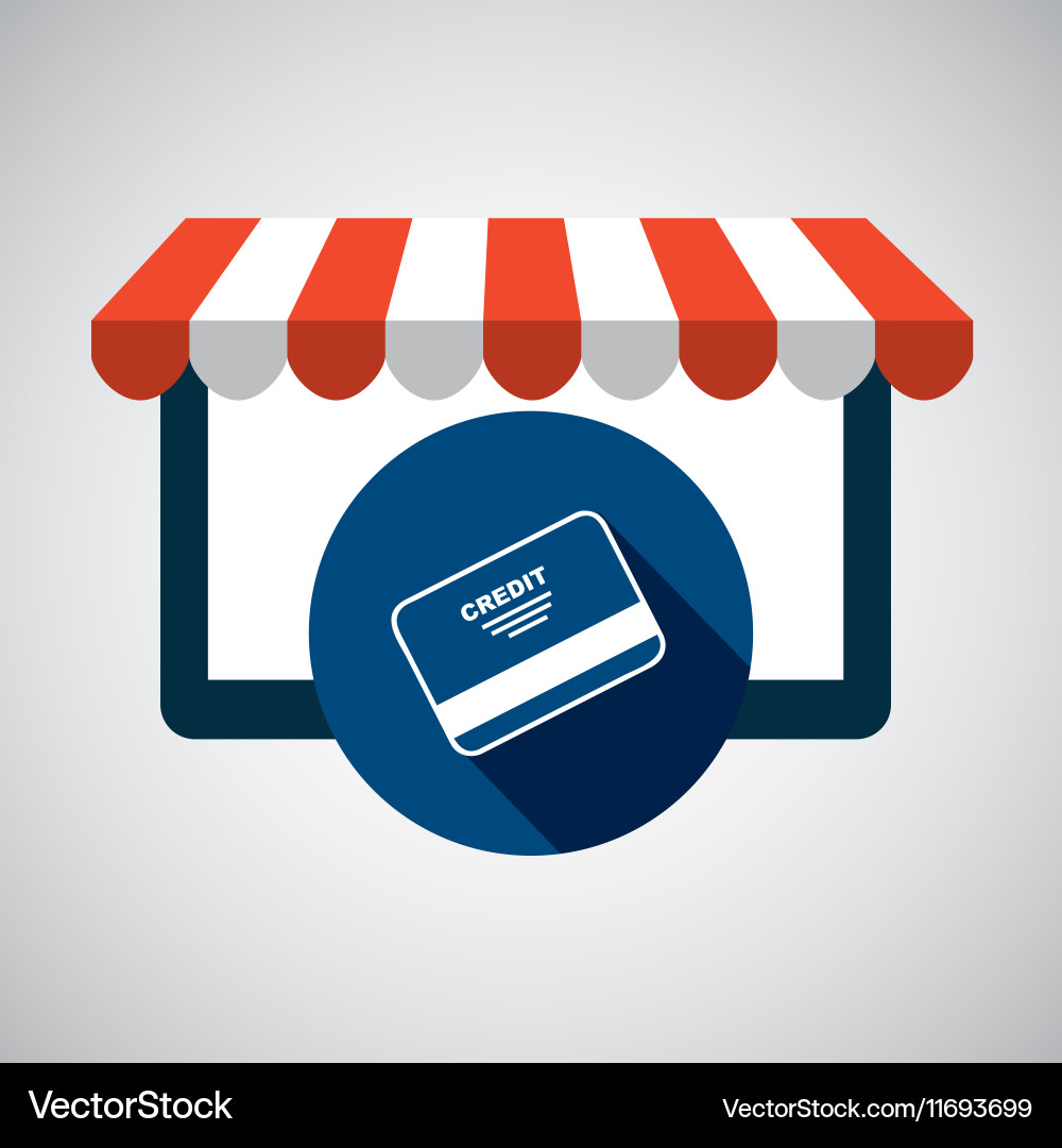 E-commerce virtual shop credit card icon Vector Image