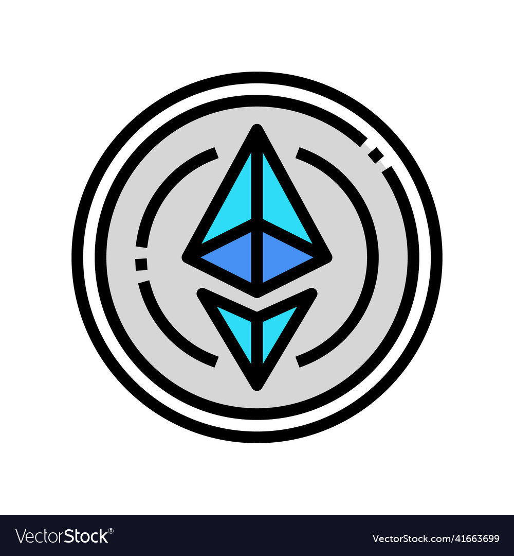 Ethereum cryptocurrency color icon Royalty Free Vector Image