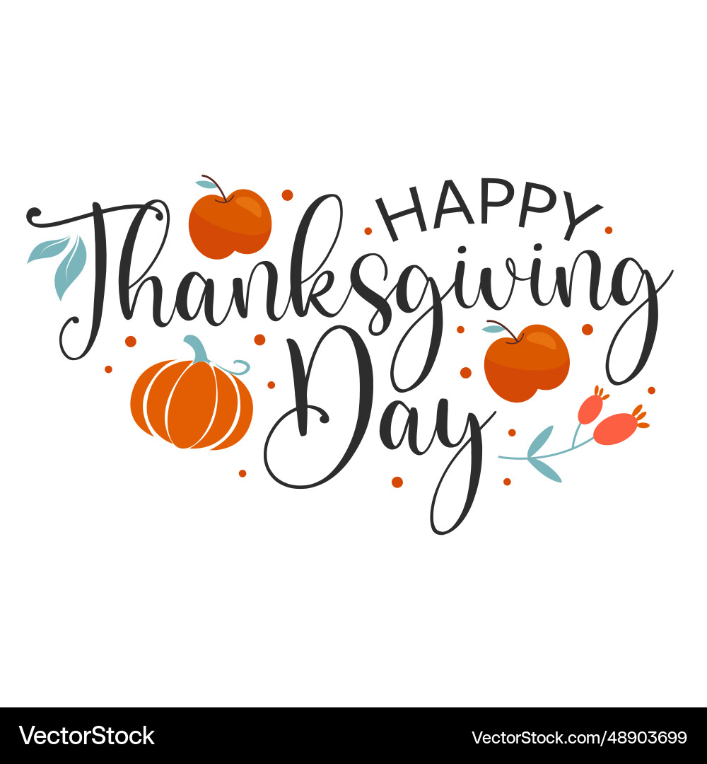 Happy thanksgiving day lettering design Royalty Free Vector