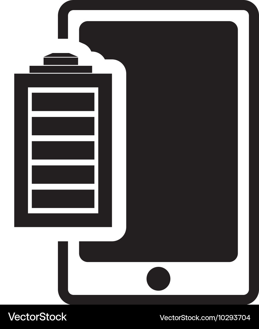 Battery smartphone technology design Royalty Free Vector