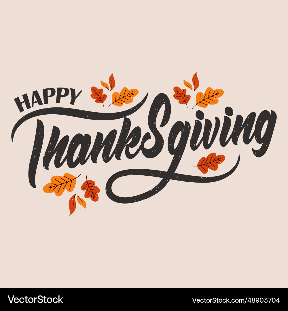 Happy thanksgiving day lettering design Royalty Free Vector