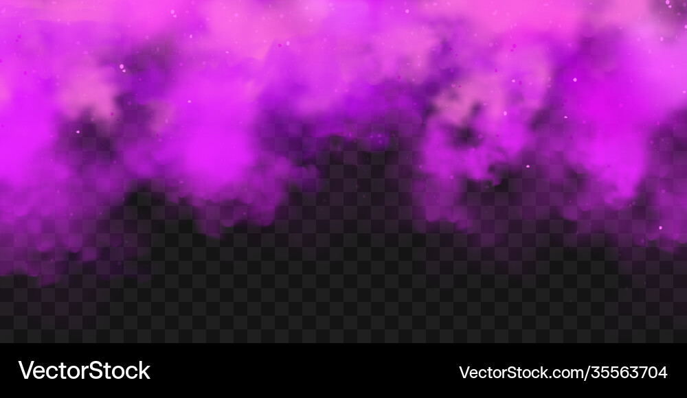 Realistic purple colorful smoke clouds mist Vector Image