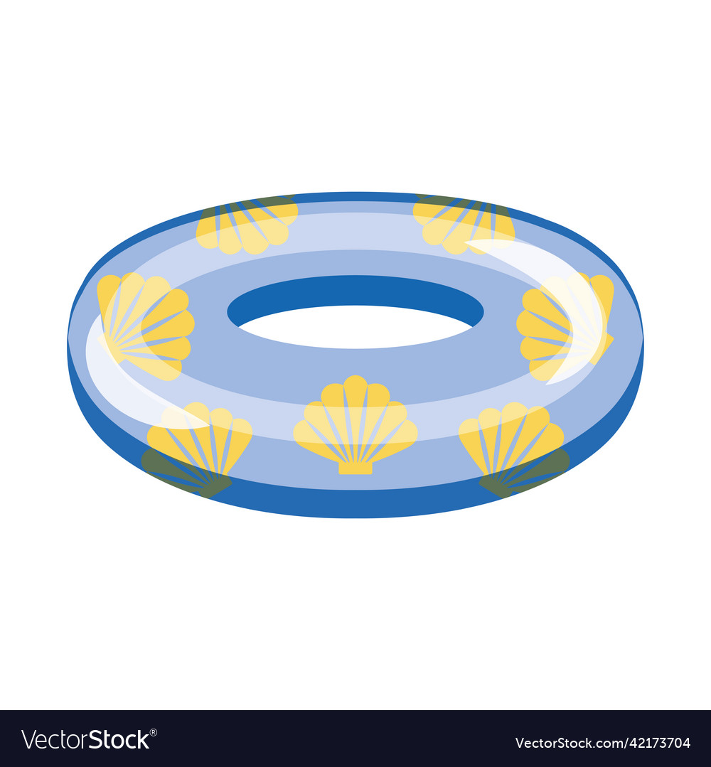 Shells pool ring float Royalty Free Vector Image