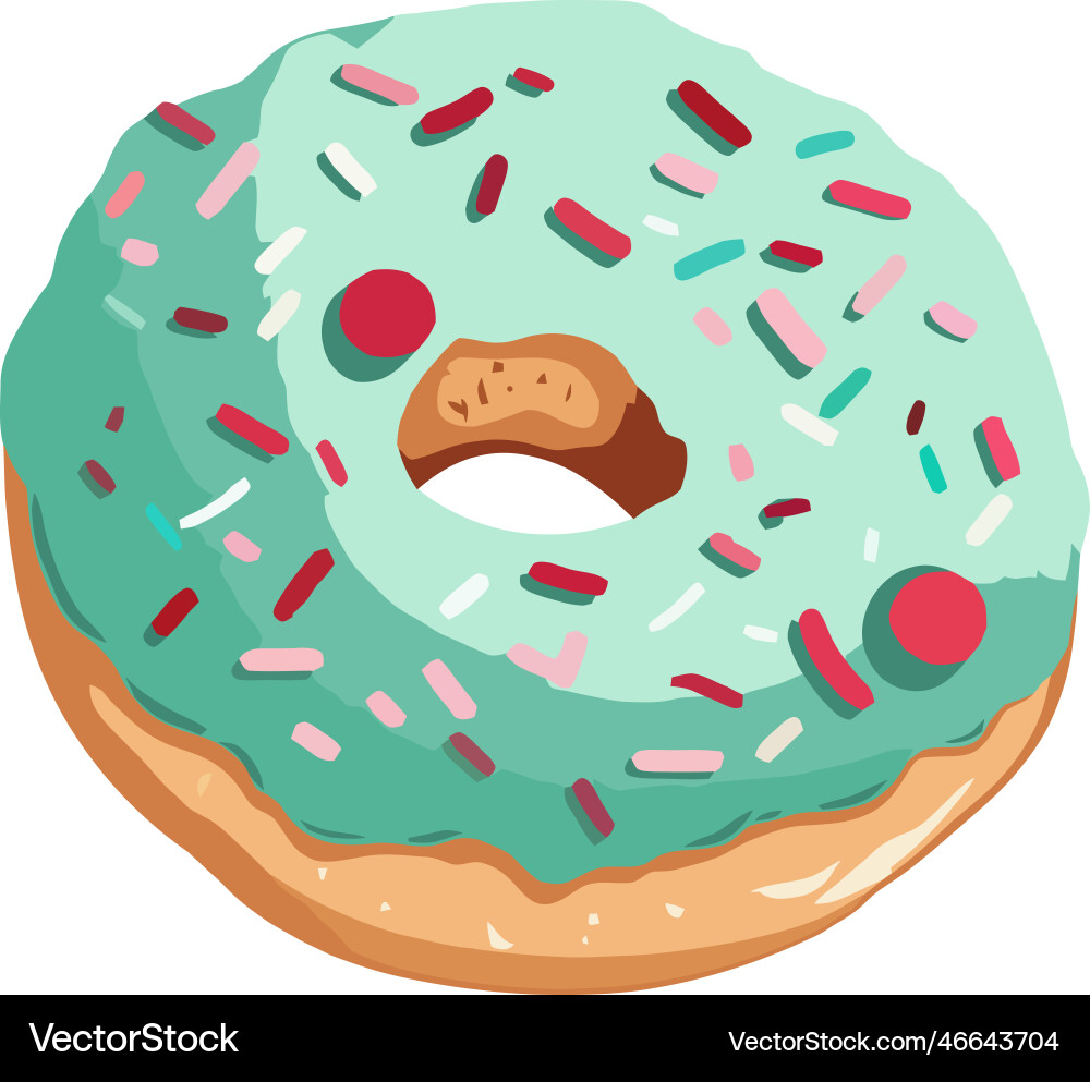 Sweet pastry snack icing donut Royalty Free Vector Image