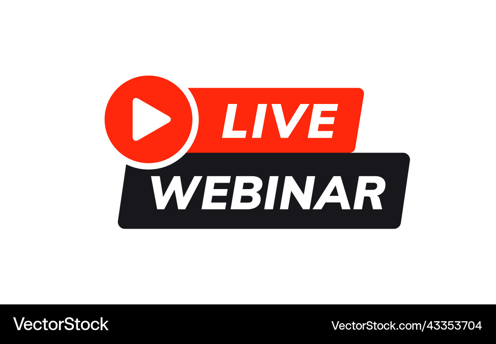 Webinar live virtual event icon online video Vector Image