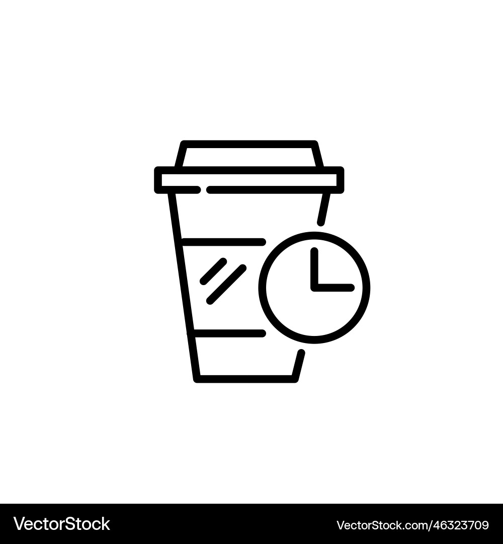 Coffee in takeaway disposable cup and break time Vector Image