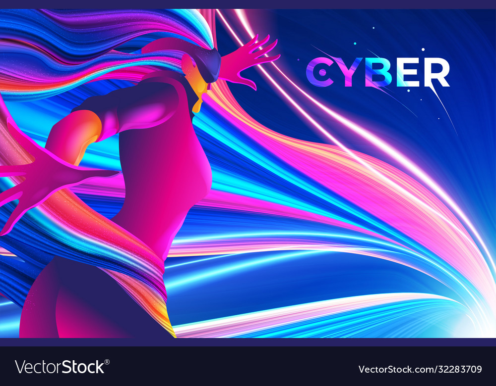 Cyber theme design Royalty Free Vector Image - VectorStock