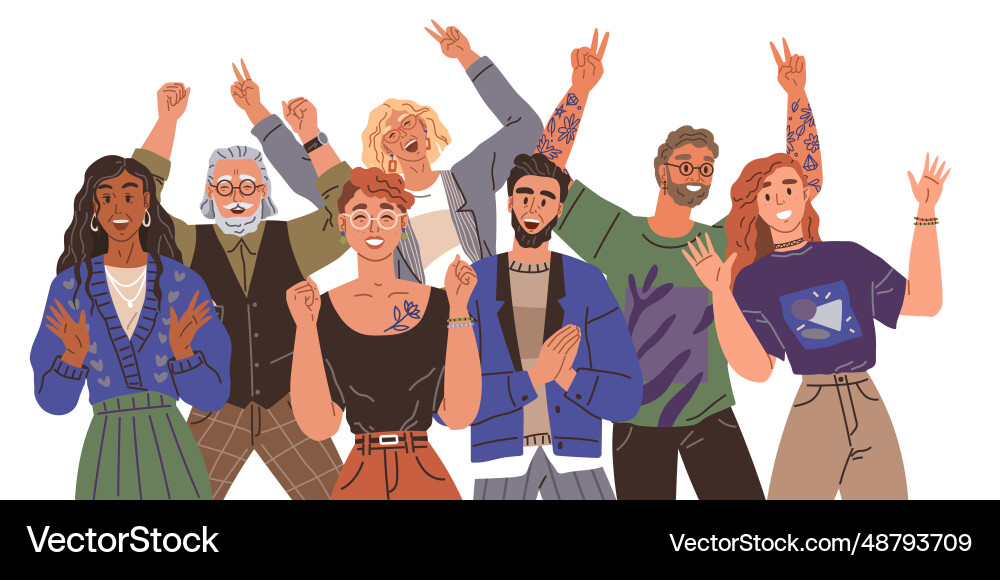 Happy people concept men Royalty Free Vector Image