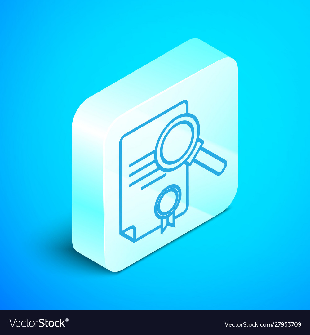 Isometric line document with search icon isolated Vector Image