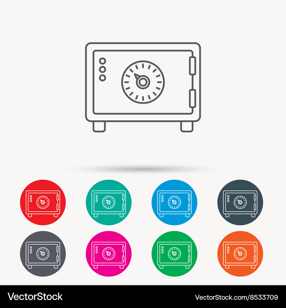 Safe icon money deposit sign Royalty Free Vector Image
