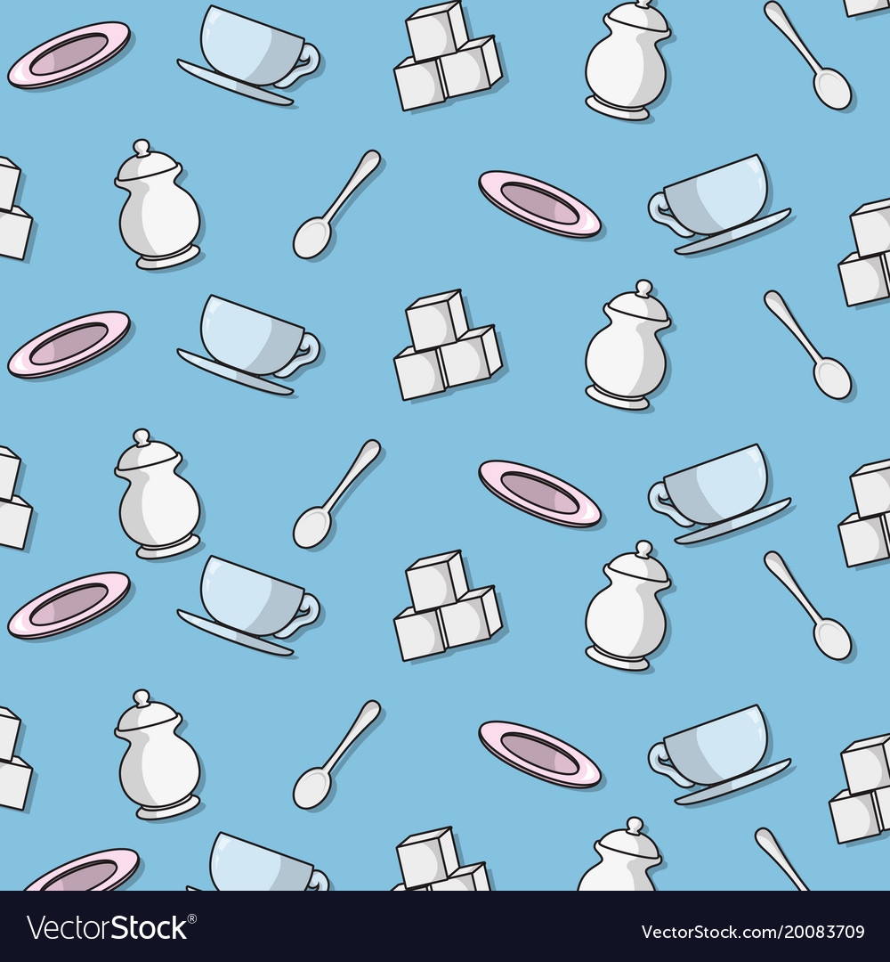 Tea patterns background Royalty Free Vector Image