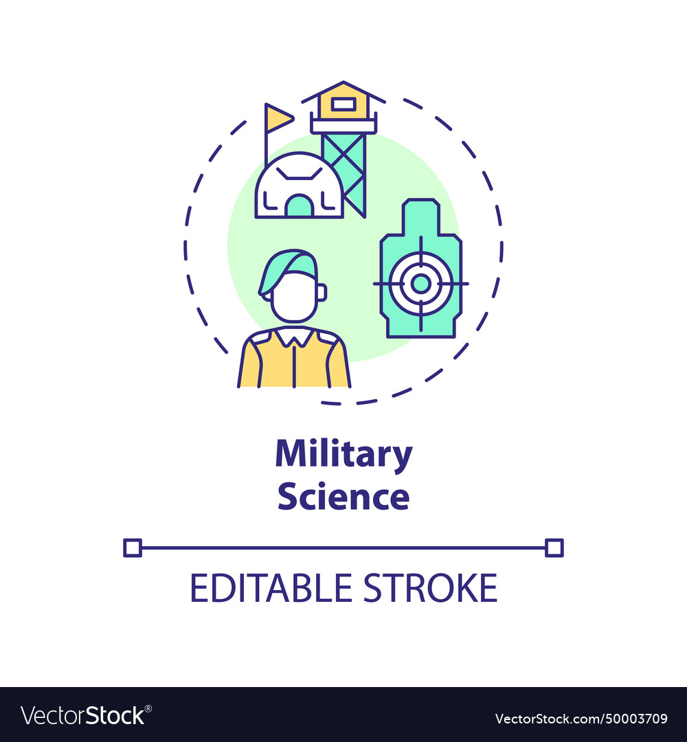 Thin Line Simple Colorful Military Science Icon Vector Image
