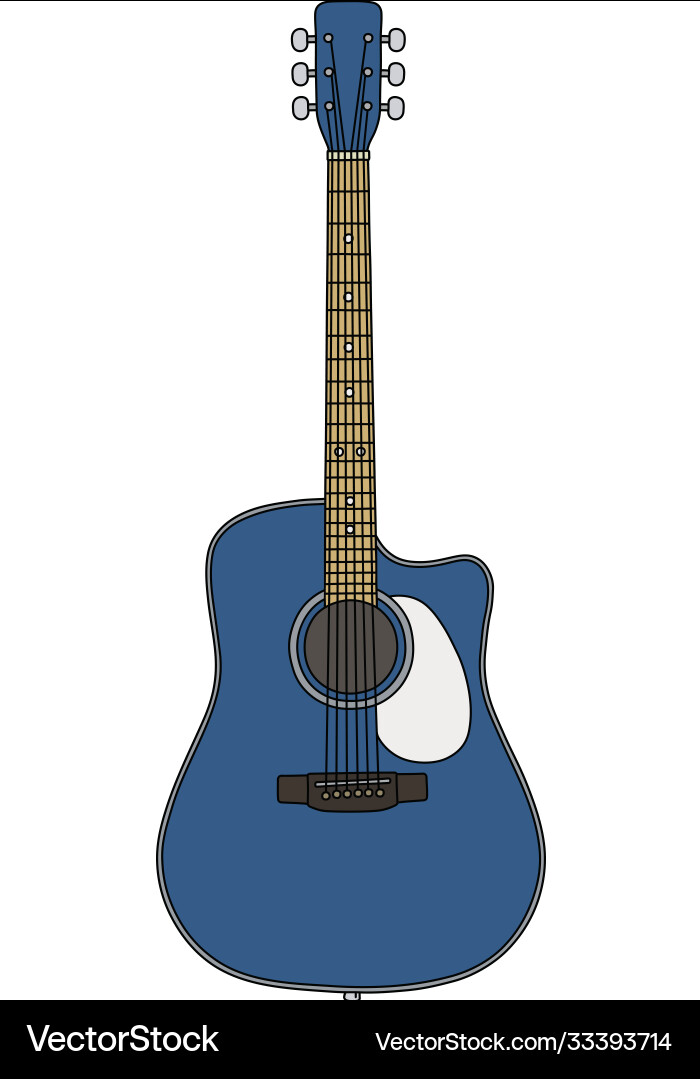 Classic blue acoustic guitar Royalty Free Vector Image