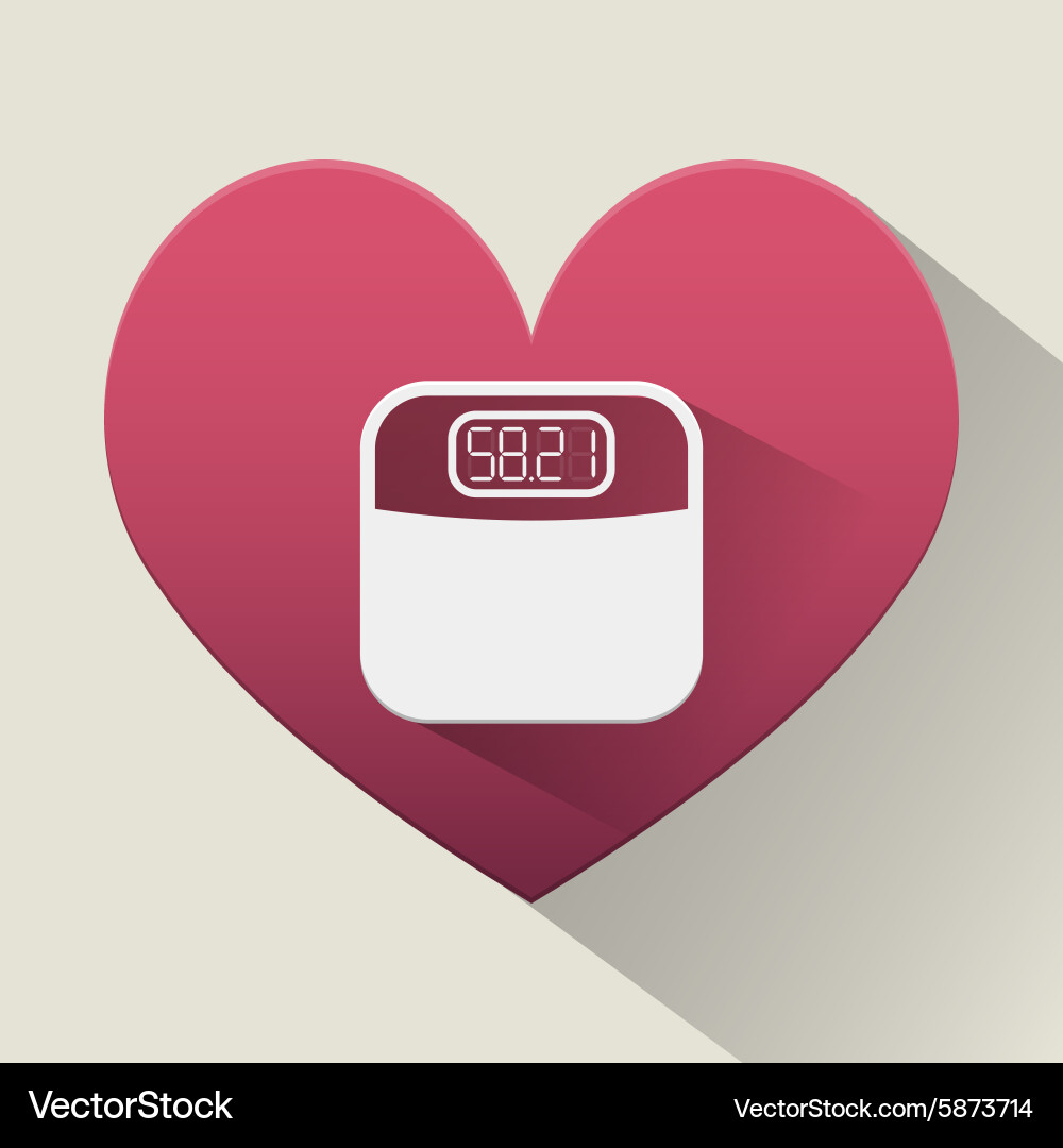 Digital body weighing scale with edible Royalty Free Vector