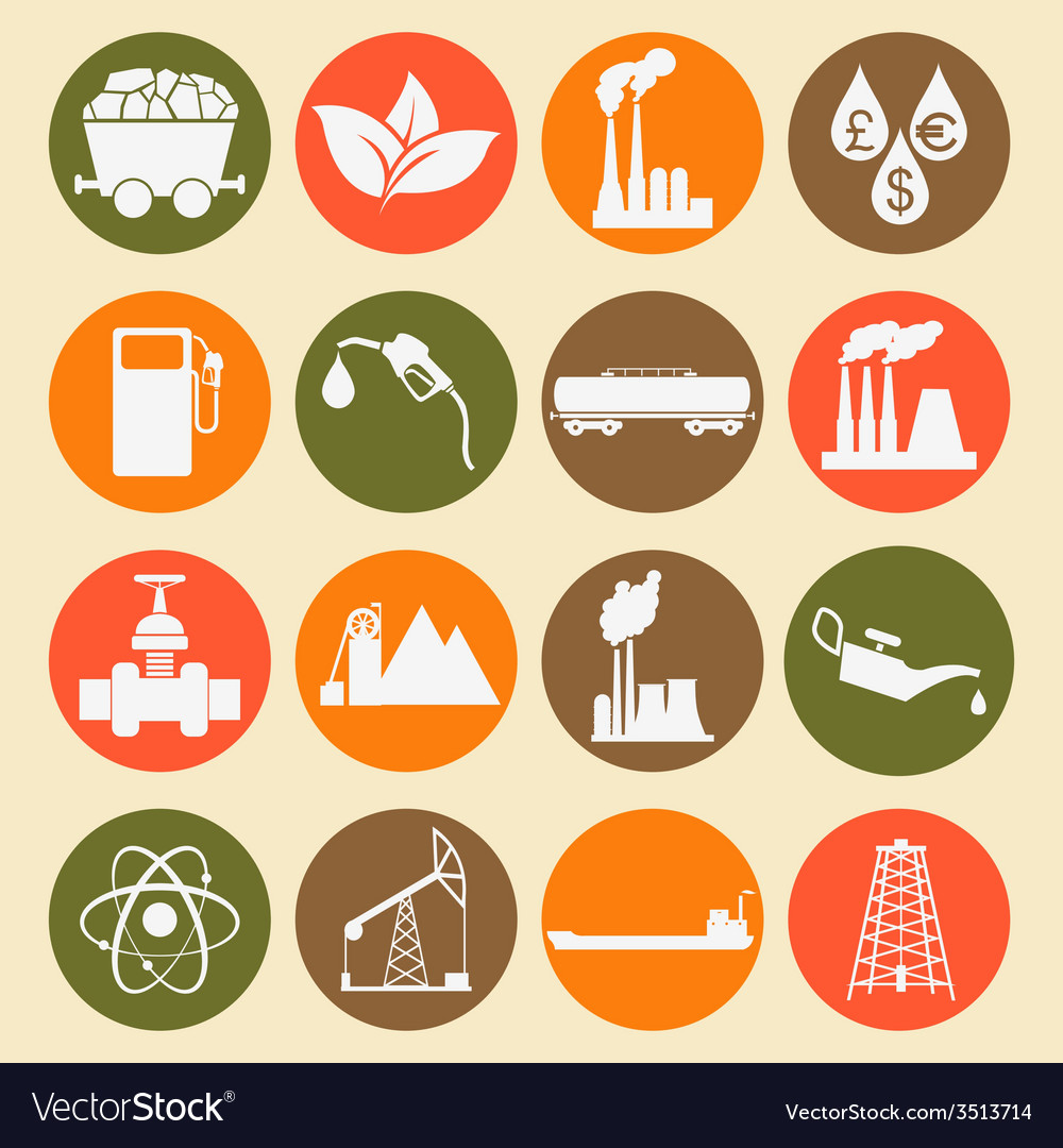 Set 16 fuel and energy icons Royalty Free Vector Image