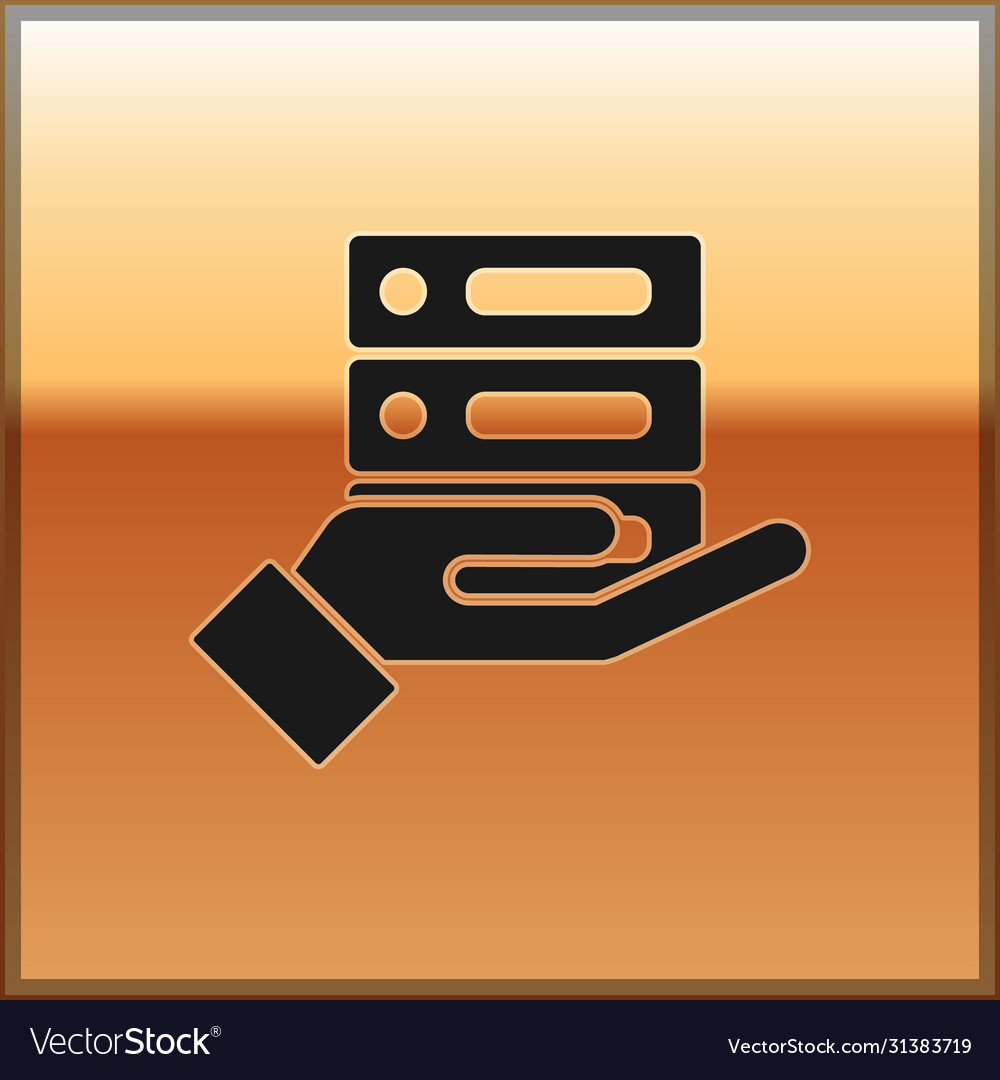 Black Server Data Web Hosting Icon Isolated Vector Image