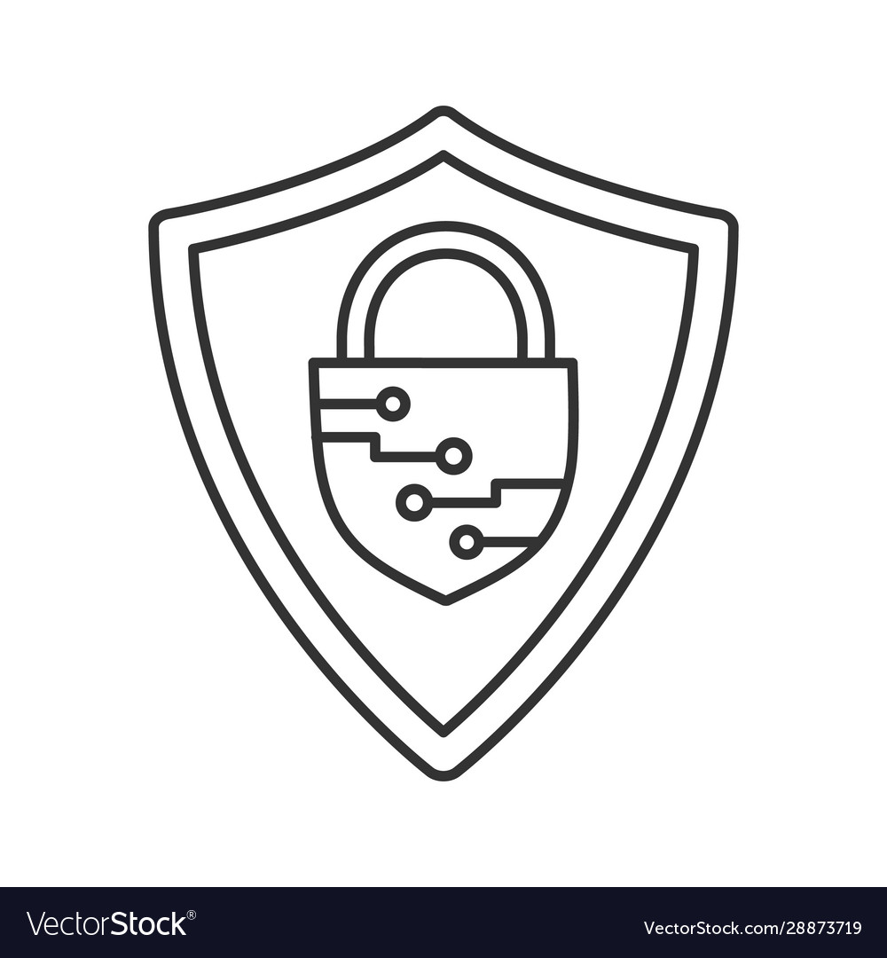Cybersecurity linear icon Royalty Free Vector Image