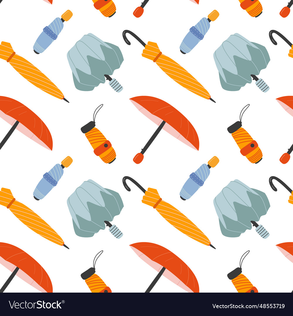 Different umbrellas seamless pattern Royalty Free Vector