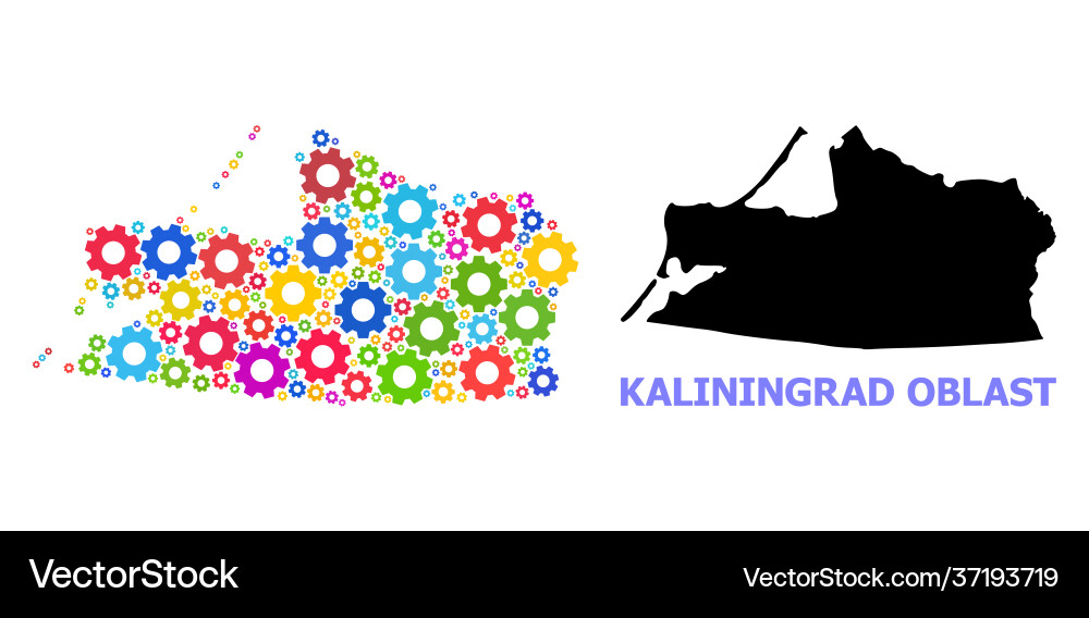 Service mosaic map kaliningrad region Royalty Free Vector