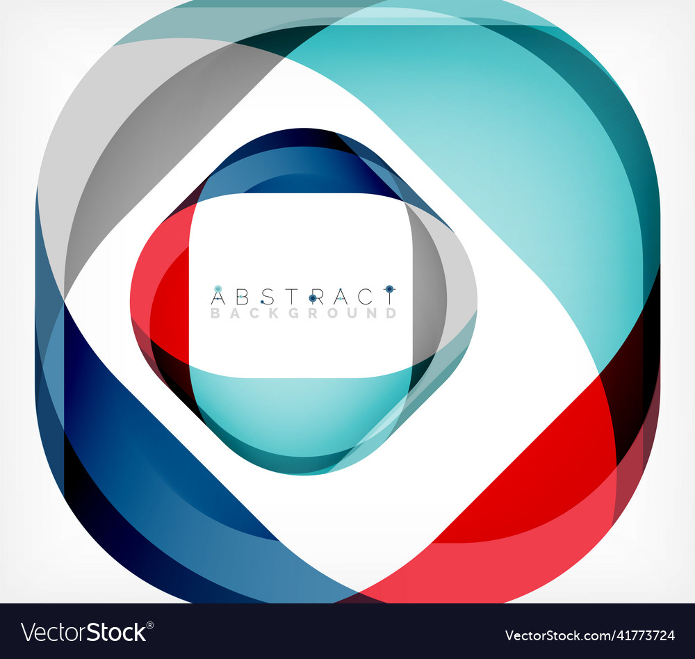 Abstract square shape with overlapping waves Vector Image