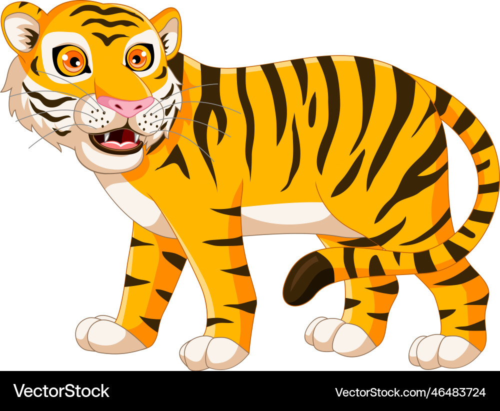 Tiger cartoon posing Royalty Free Vector Image