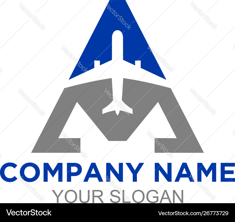 Aviation machine logo design Royalty Free Vector Image