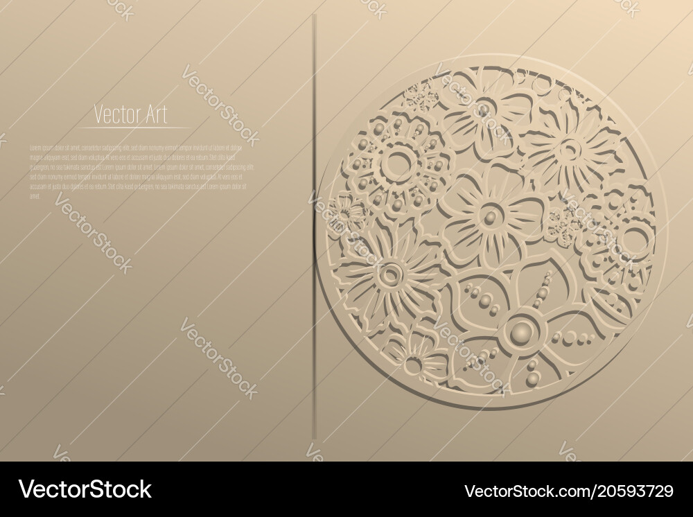 Card template flower in a circle Royalty Free Vector Image
