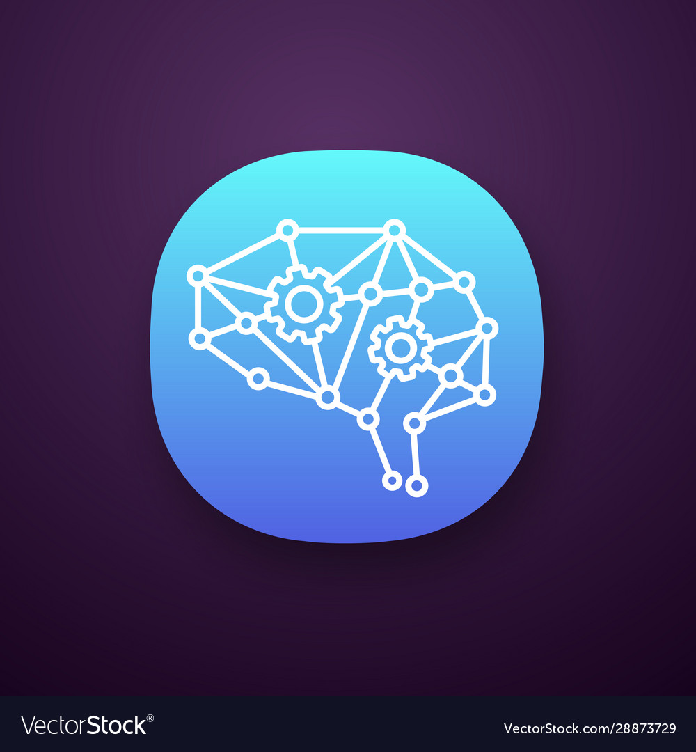 Deep learning ai app icon Royalty Free Vector Image
