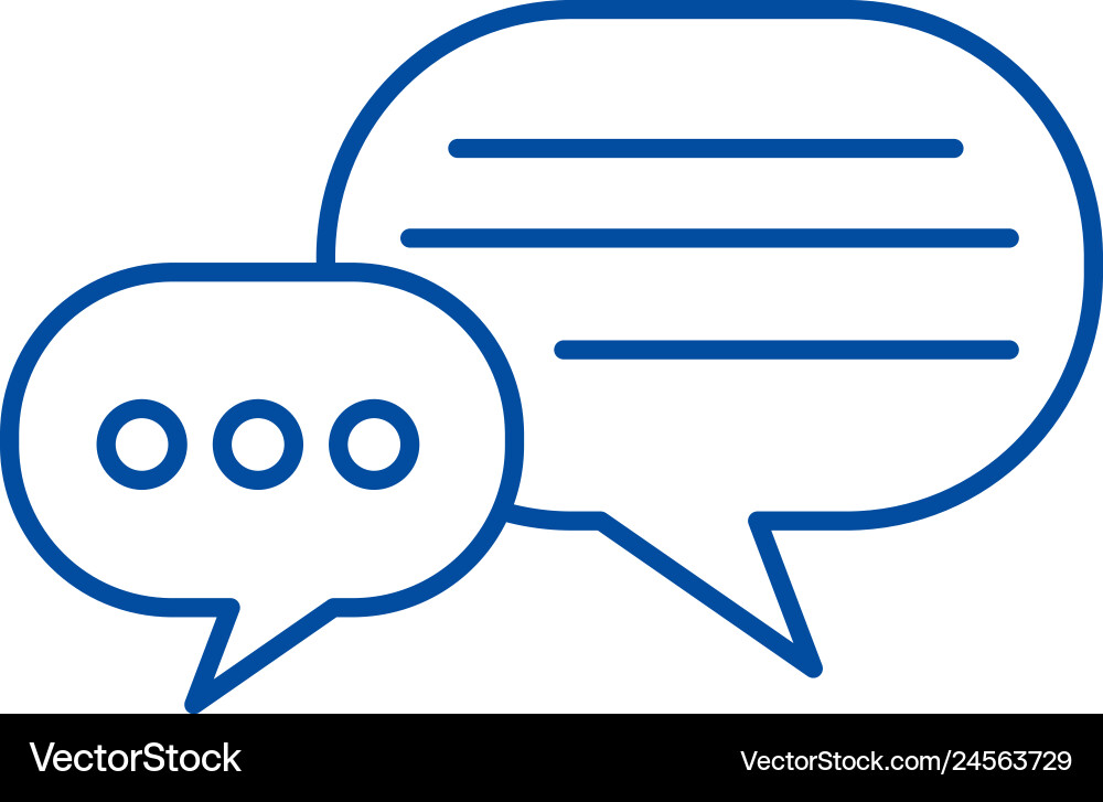 Round chats line icon concept chats flat Vector Image
