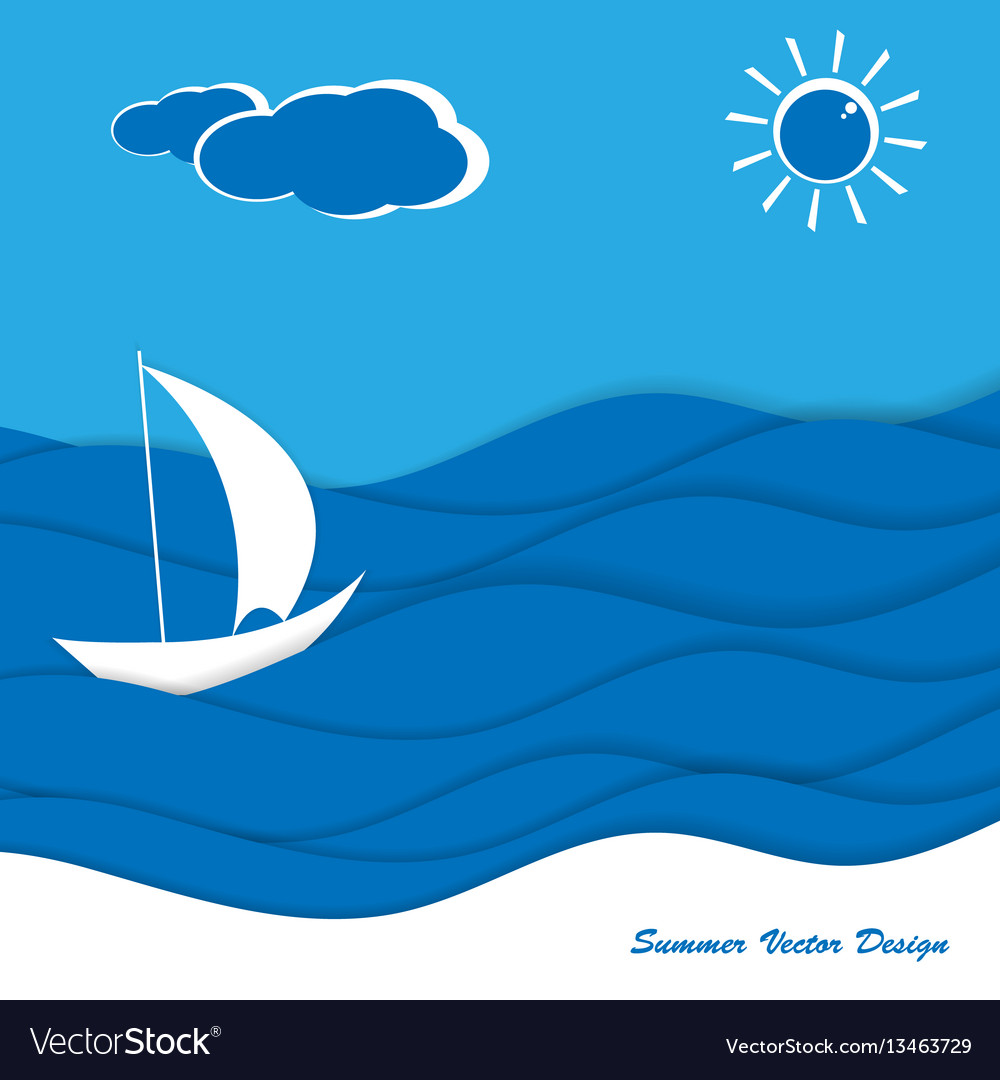 Seaside flat design Royalty Free Vector Image - VectorStock